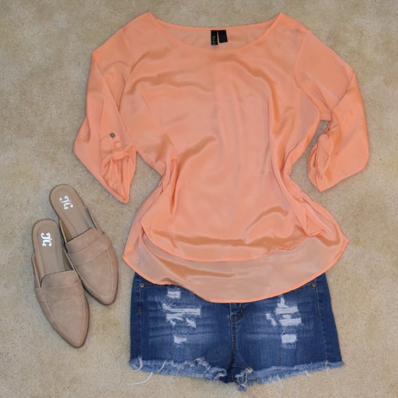 Fun & Flirt | Tops | Light Peach Colored Shirt | Poshmark